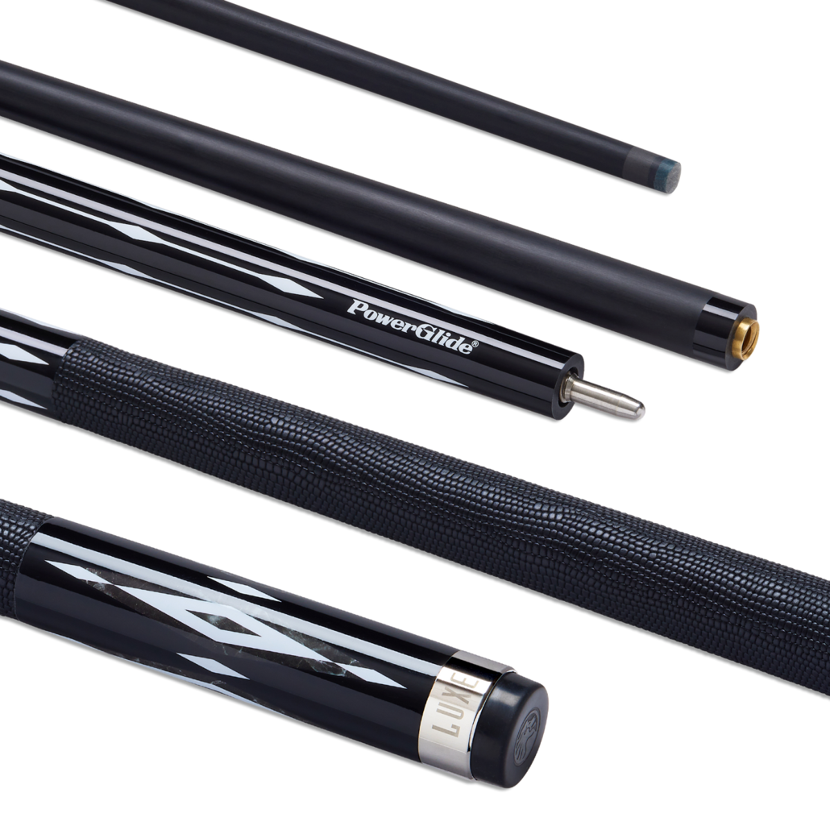PowerGlide Pool Cue Centre Joint Autograph 3K Carbon Fibre Green 57" 1 ...